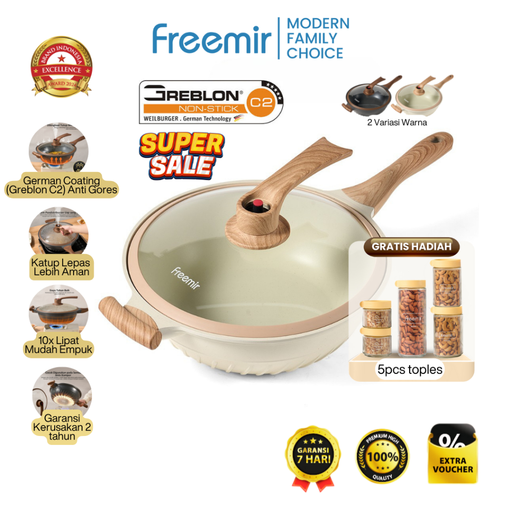 Jual [Original] freemir 'Vya' Micro-Pressure Panci 32cm Greblon C2 Anti ...