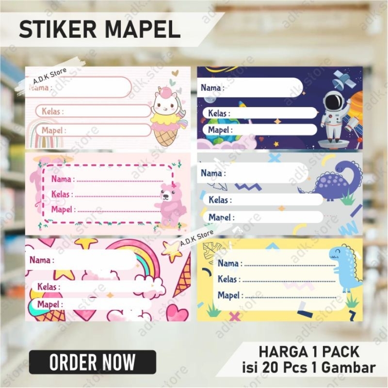 Jual [1 PACK] STIKER MAPEL | STIKER NAMA BUKU | Shopee Indonesia