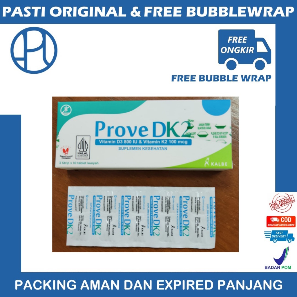Jual PROVE DK2 TABLET VITAMIN D3 DAN K2 SUPLEMEN KESEHATAN | Shopee ...
