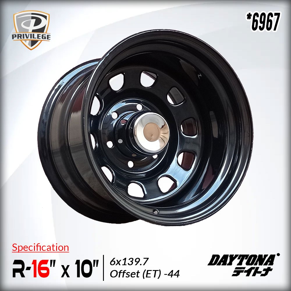 Jual Velg Mobil OFFROAD DAYTONA Black Ring 16 Lebar 10 Baut PCD 6x139.7 ...