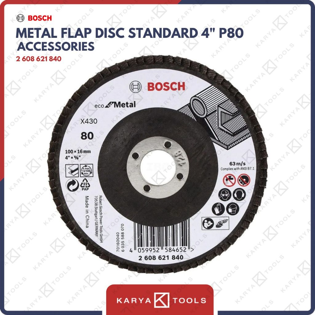 Jual Bosch Flap Disc 4 Inch / Amplas Susun Standard for Metal 4" P80 ...