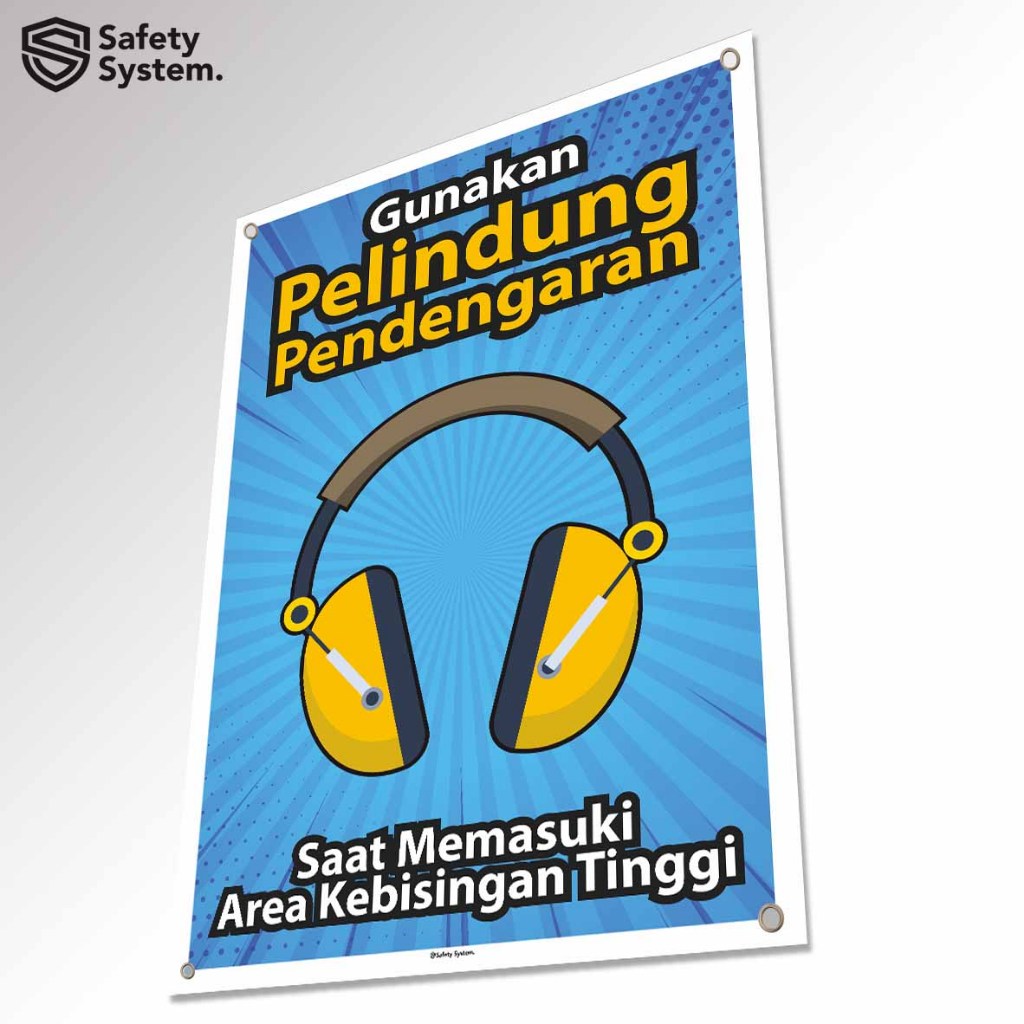 Jual Spanduk Banner K3 Keselamatan Kerja Gunakan APD Pelindung Telinga ...