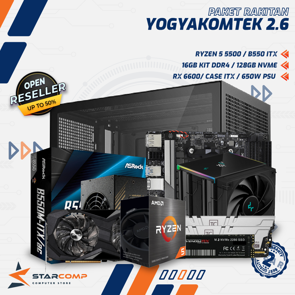 Jual PC RAKITAN RYZEN 5 5500 B550M 16GB RAM 128GB NVME RX 6600 | Shopee ...