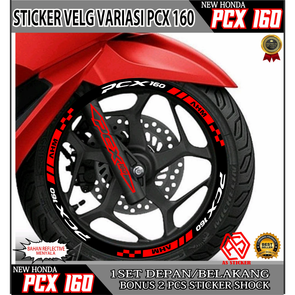 Jual STICKER VELG VARIASI HONDA AHM PCX 160 / STIKER VELG AHM HONDA NEW ...