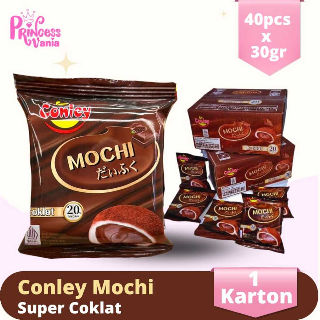 Jual 1 DUS CONLEY MOCHI SUPER COKLAT PREMIUM ISI 40X30GR KEMASAN MINI ...