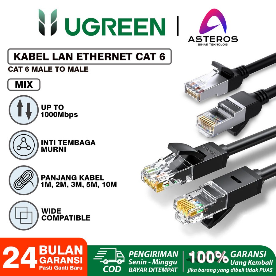 Jual Ugreen Kabel Lan Cat 6 Ethernet Gigabit Rj45 - Ugreen 50191 20159 ...