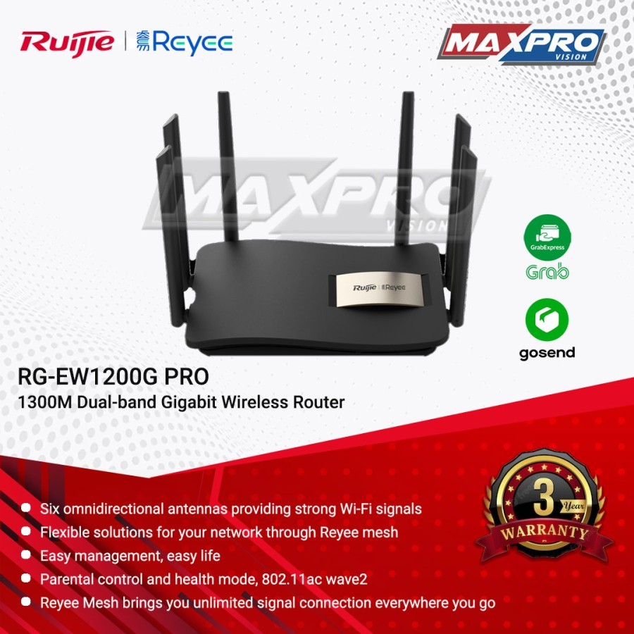 Jual RG-EW1200G PRO - RUIJIE REYEE DUAL BAND GIGABIT WIRELESS ROUTER | Shopee Indonesia