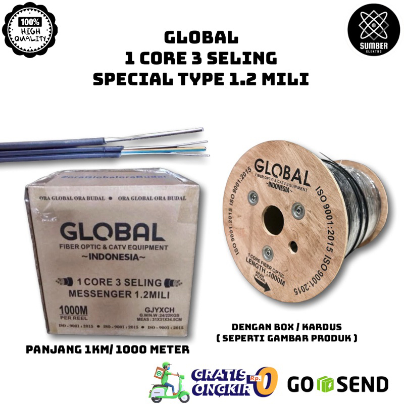 Jual KABEL FO 1 CORE 3 SELING 1 KM SPECIAL TYPE DROPE CORE CABLE FIBER ...