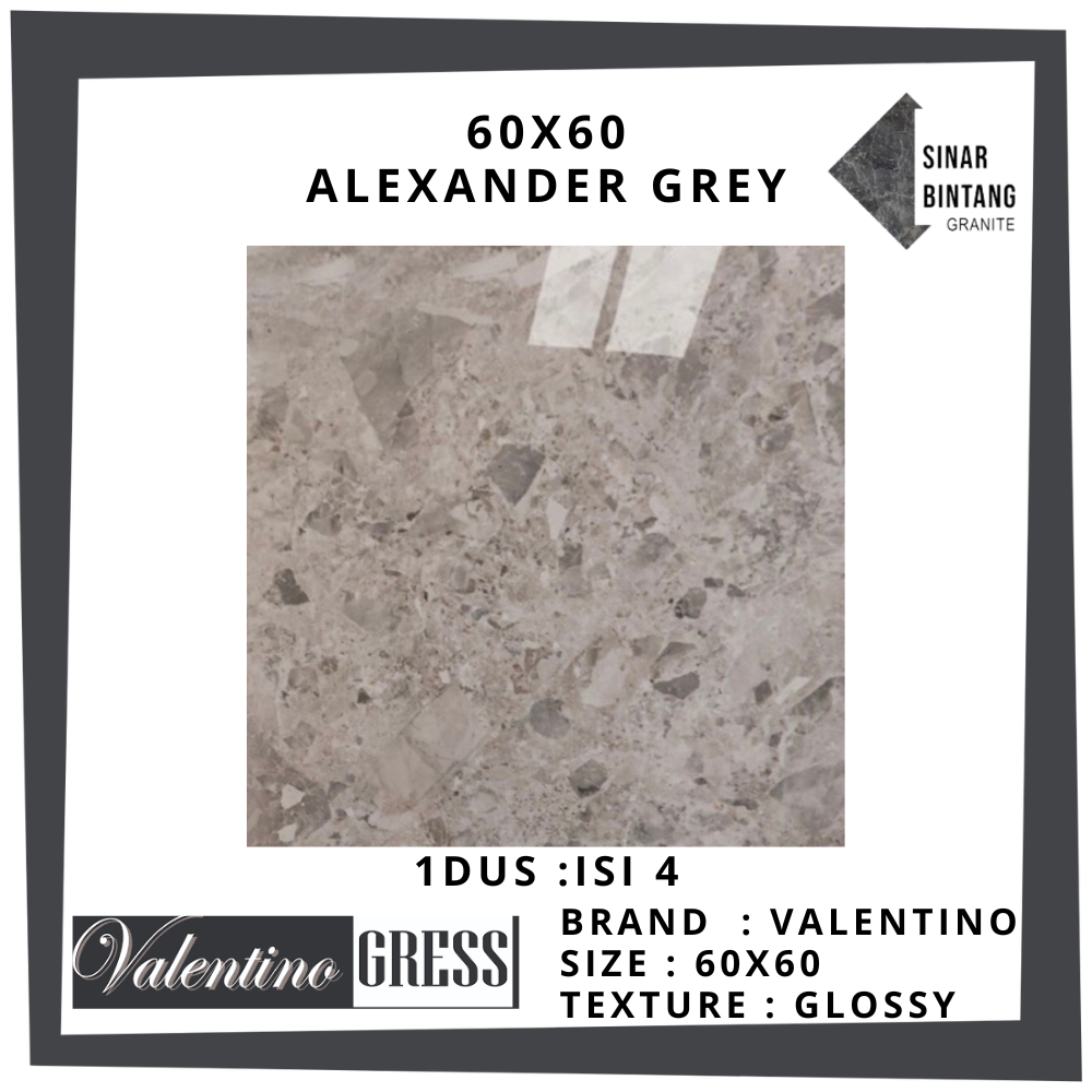Jual Keramik Ruangan | Lantai 60x60 Alexander Grey Valentino | Shopee Indonesia