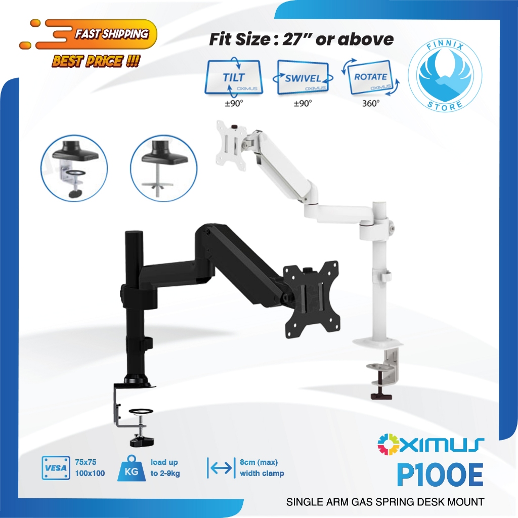 Jual Bracket Monitor DeskMount Gas Spring Oximus P100E Tilt Swivel ...