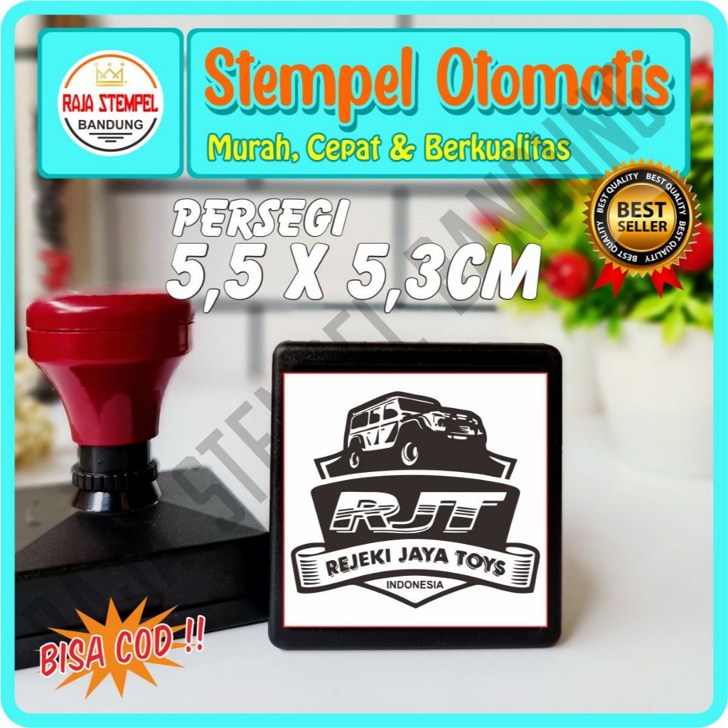 Jual STEMPEL FLASH PERSEGI UK 5,5X5,3CM, STAMPEL LOGO USAHA, STEMPLE ...