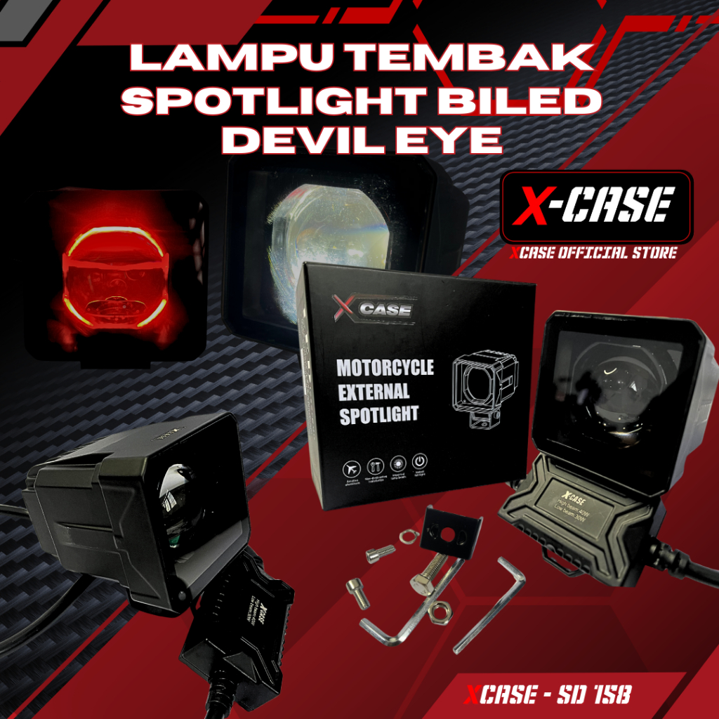 Jual X-Case Lampu Tembak Biled 1.5" inch Plus Devil Eye Glass Model ...