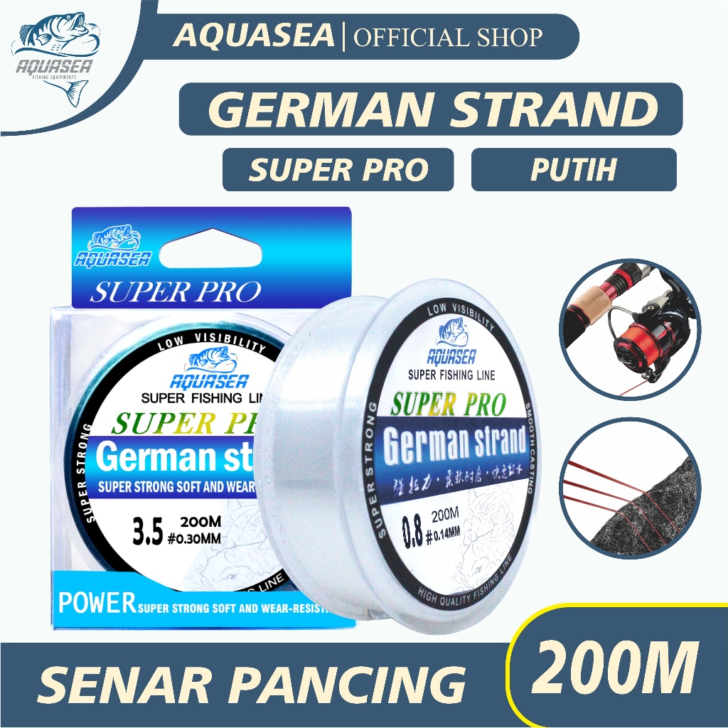 Jual AQUASEA Tali Pancing Putih Germany Fishing 200m Pancing Invisible ...