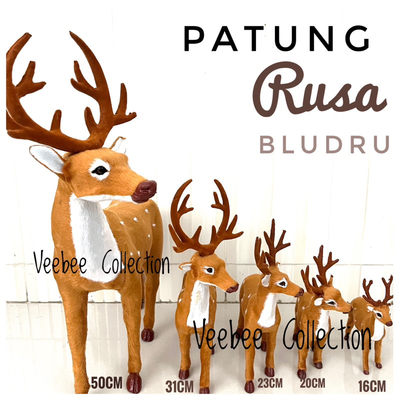 Jual Hiasan Patung Rusa BLudru coklat / Patung Rusa Natal/ Reindeer ...