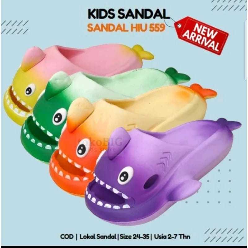 Jual Sendal Karet Hiu Anak Sendal Hiu Dewasa Sendal Lucu Sandal Slop ...