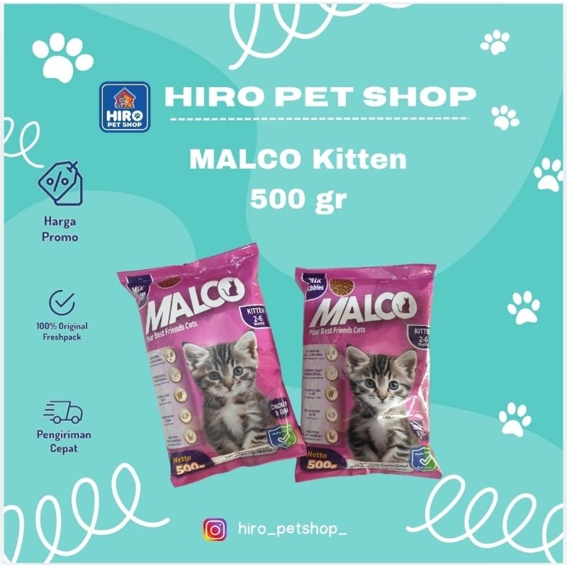 Jual Makanan Kucing Kering MALCO Kitten 500gr | Shopee Indonesia