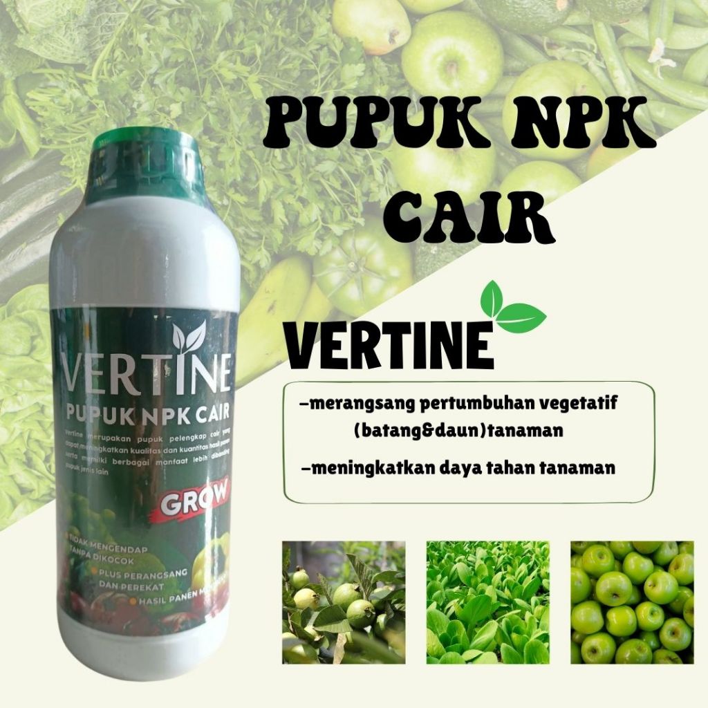 Jual Vertine Grow Pupuk NPK Padi + ZPT 1Liter, Obat Pelebat Padi Cair Terbaik | Shopee Indonesia