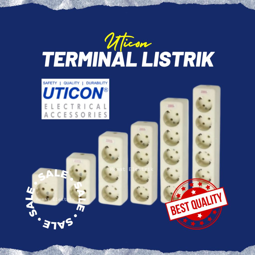 Jual Stop Kontak Colokan Terminal Listrik Uticon 1 2 3 4 5 6 Lubang Arde OB | Shopee Indonesia