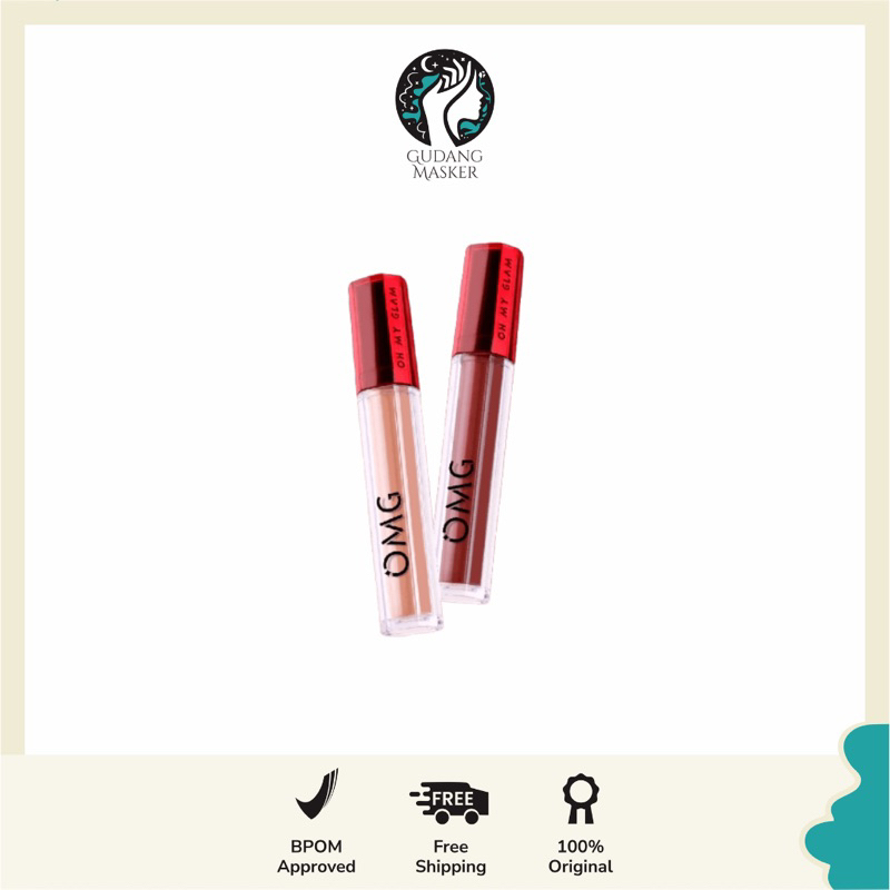 Jual OMG OH MY GLAM Matte Kiss Lip Cream / kemasan terbaru | Shopee ...