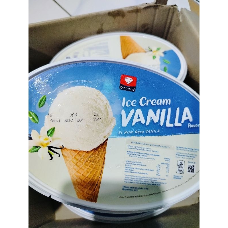 Jual es krim diamond vanilla 700 ml | Shopee Indonesia