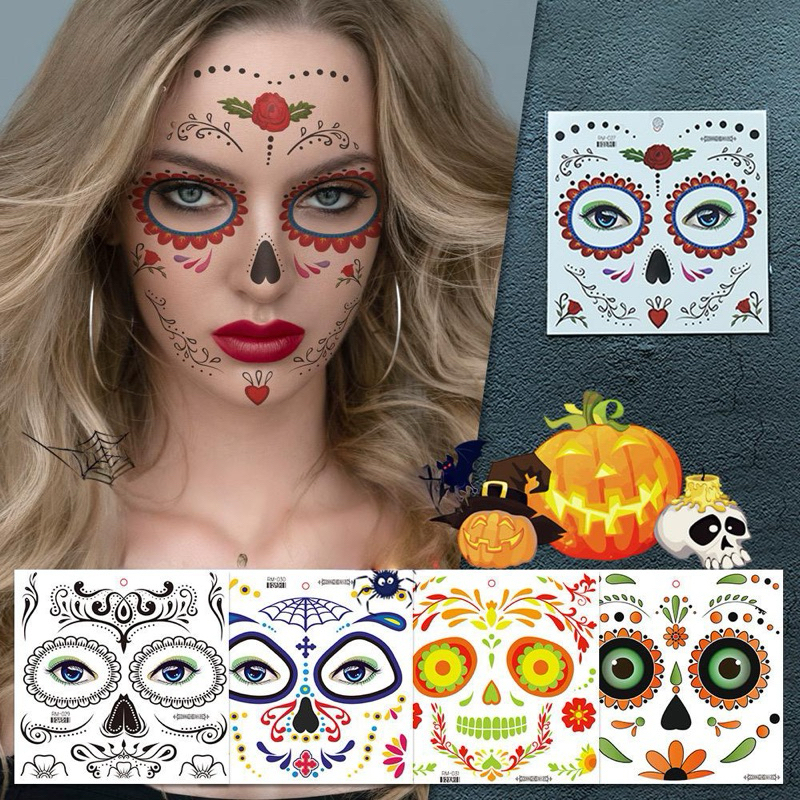 Jual Stiker tato temporer muka/tato muka halloween/tato temporer wajah ...