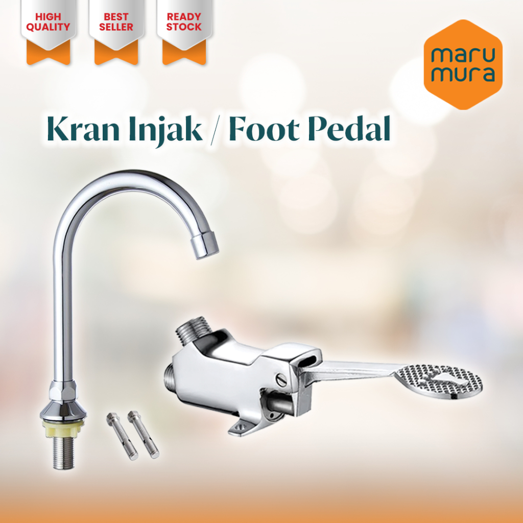 Jual Marumura Kran Injak Wastafel Keran Angsa Model Pedal Injak | Foot ...