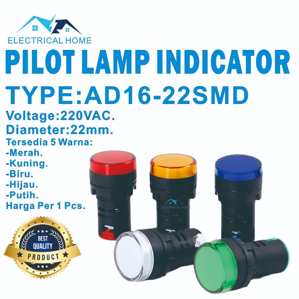 Jual Pilot Lamp-Lampu Panel LED 22mm AC 220V AD16-22SMD | Shopee Indonesia