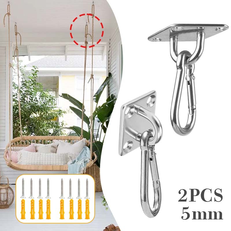 Jual 2Set Kait Dinding Bahan Gantungan Hammock Stainless Steel Tebal ...