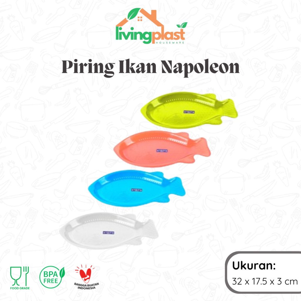Jual Piring Ikan Napoleon / Piring Bentuk Ikan / Piring Plastik Unik ...