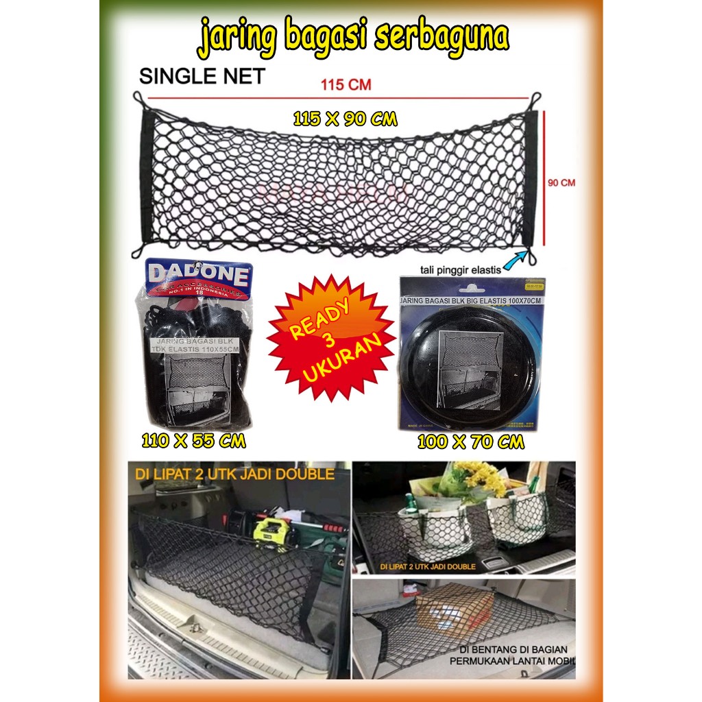 Jual Jaring Bagasi Mobil Single Jaring Pengaman Cargo Nett Cargo Net ...
