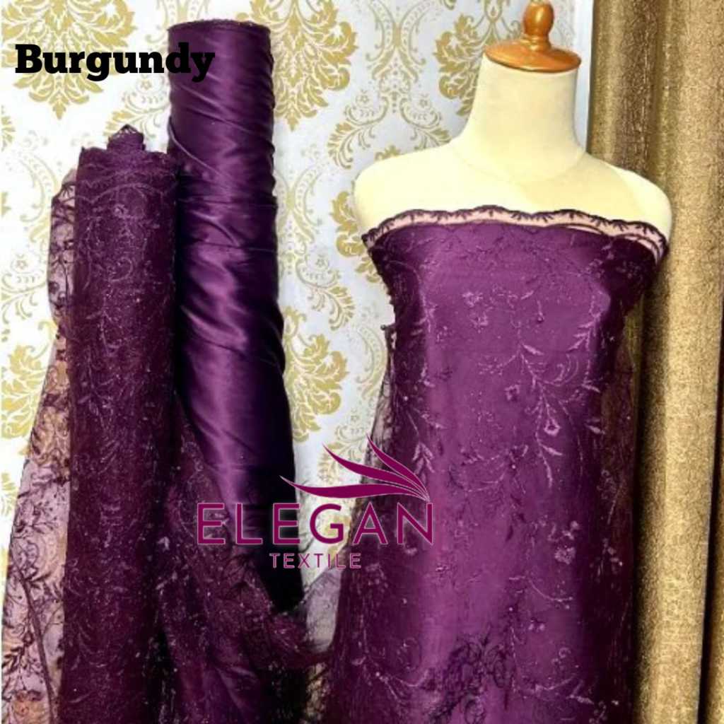 Jual elegan_textile 1/2 bahan brukat tille Bahan Kain Brokat Tile ...