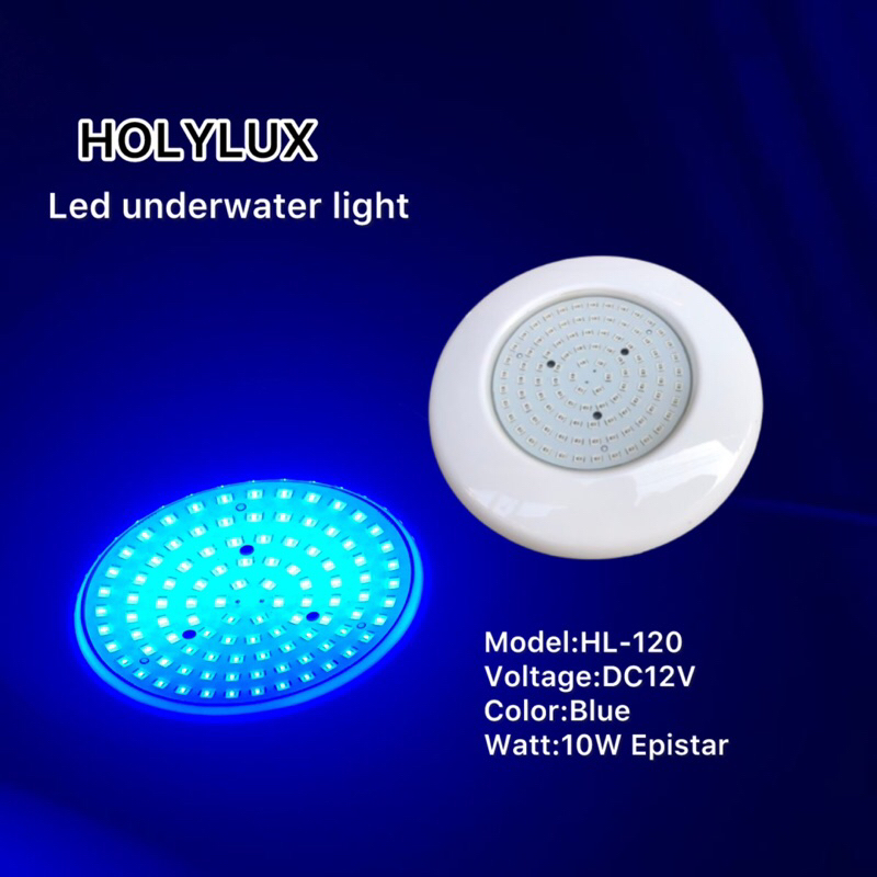 Jual Lampu Kolam Led 10 wat 12V warna biru/Holylux Led underwater light ...