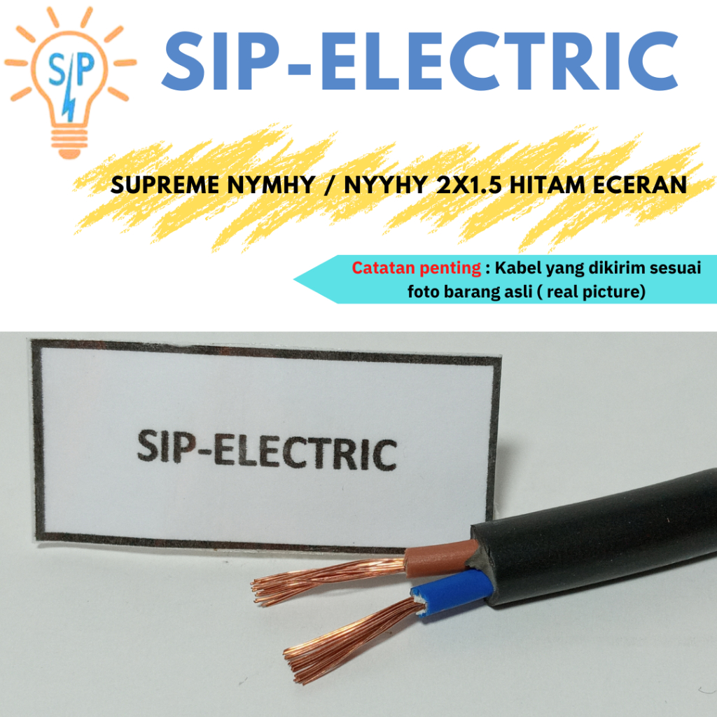 Jual Kabel Supreme Nymhy Nyyhy 2X1.5 Mm Serabut Hitam / Supreme Nymhy Nyyhy 2X1,5 Mm Eceran ...