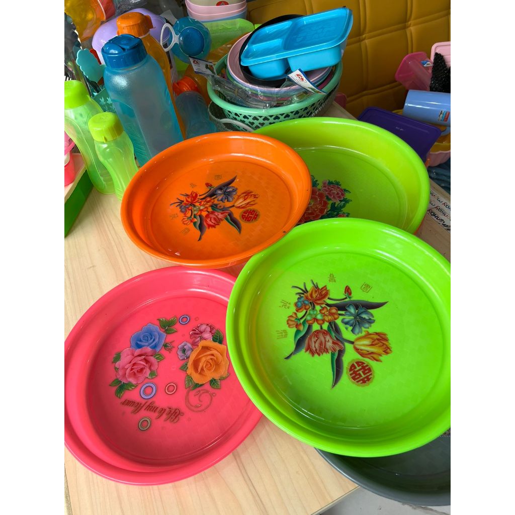 Jual ISI 3/6/12PCS NAMPAN BULAT / NAMPAN BULAT PLASTIK / NAMPAN MOTIF ...