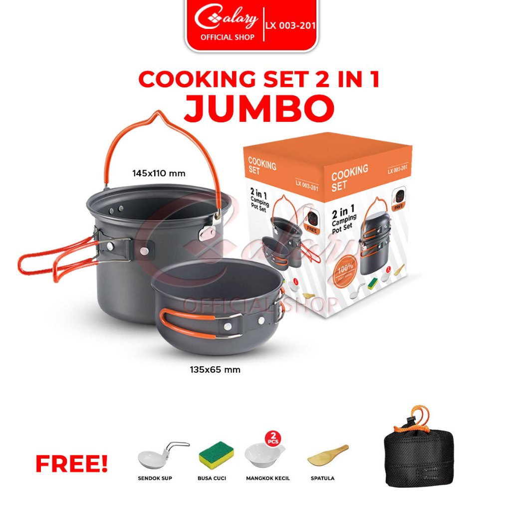 Jual 𝐂𝐀𝐋𝐀𝐑𝐘 Nesting Panci Kemah Alat Masak 2in1 Piknik Portable Rekrasi ...