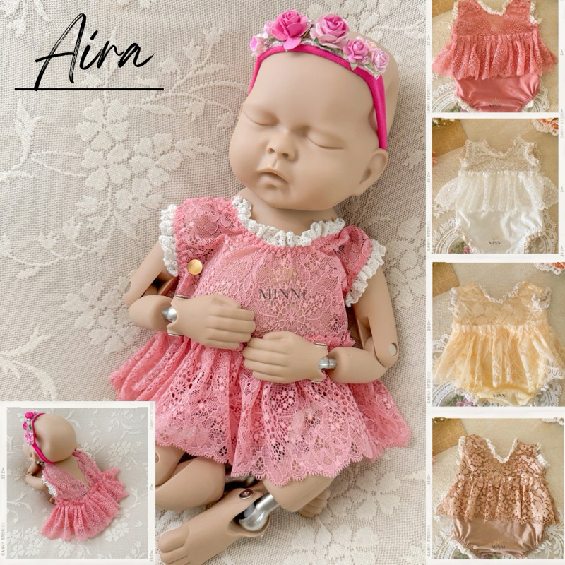 Jual MINNI BABY PROPS - AIRA LACE ROMPER - DRESS NEWBORN FOTOGRAFI BAYI ...