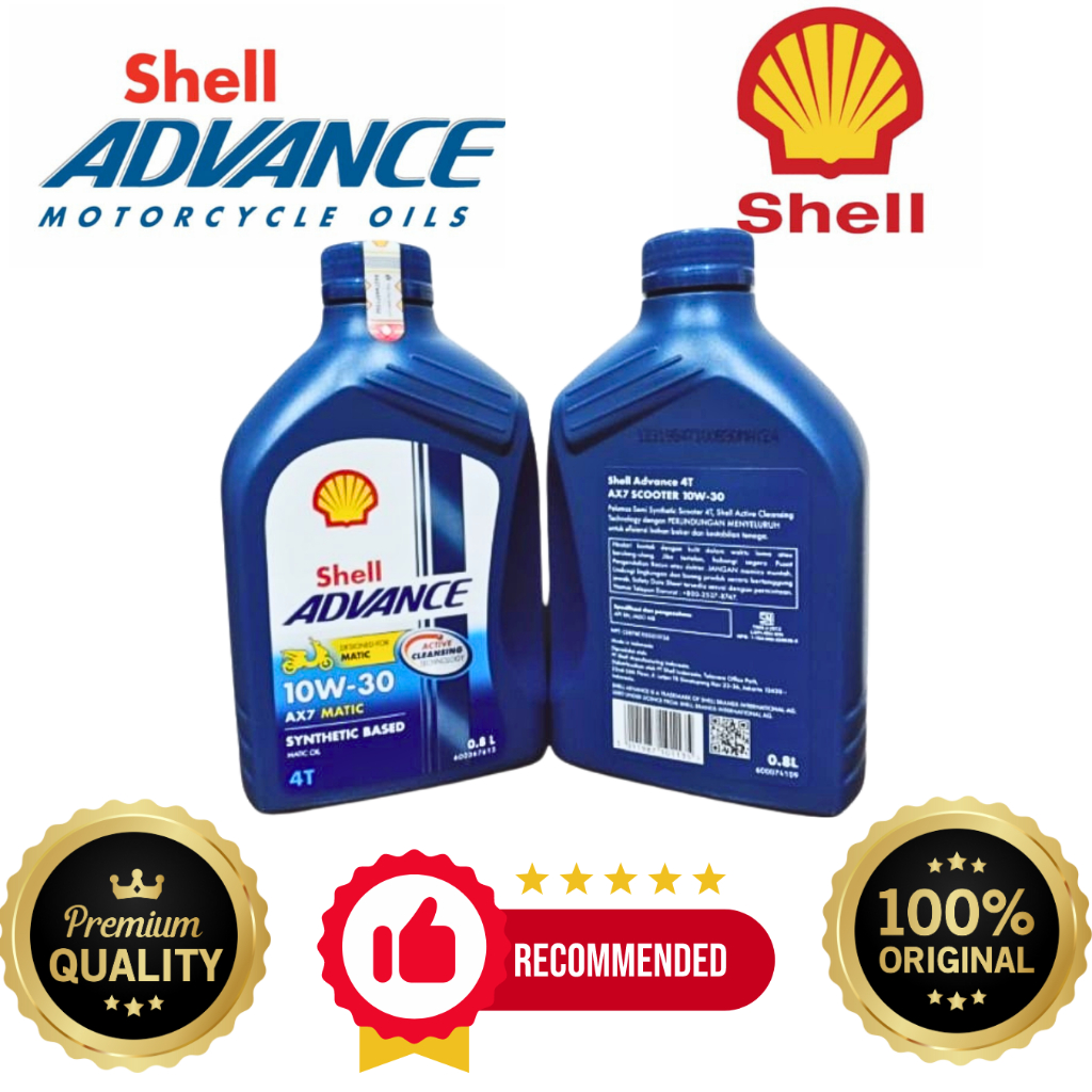 Jual OLI SHELL ADVANCE 10W 30 0,8 LITER ORIGINAL MOTOR MATIC BEAT VARIO ...