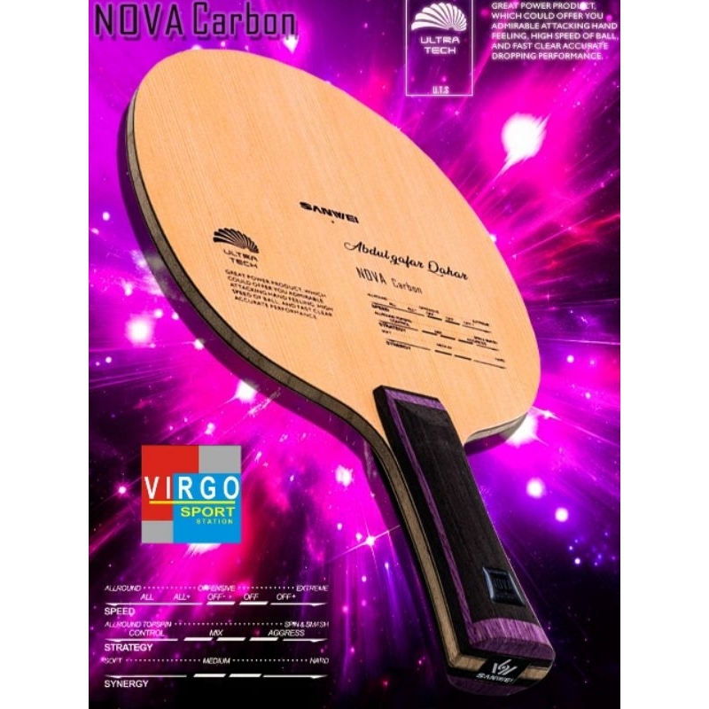 Jual Sanwei Nova Carbon kayu bat bet pingpong Barang 100%Original!!! | Shopee Indonesia