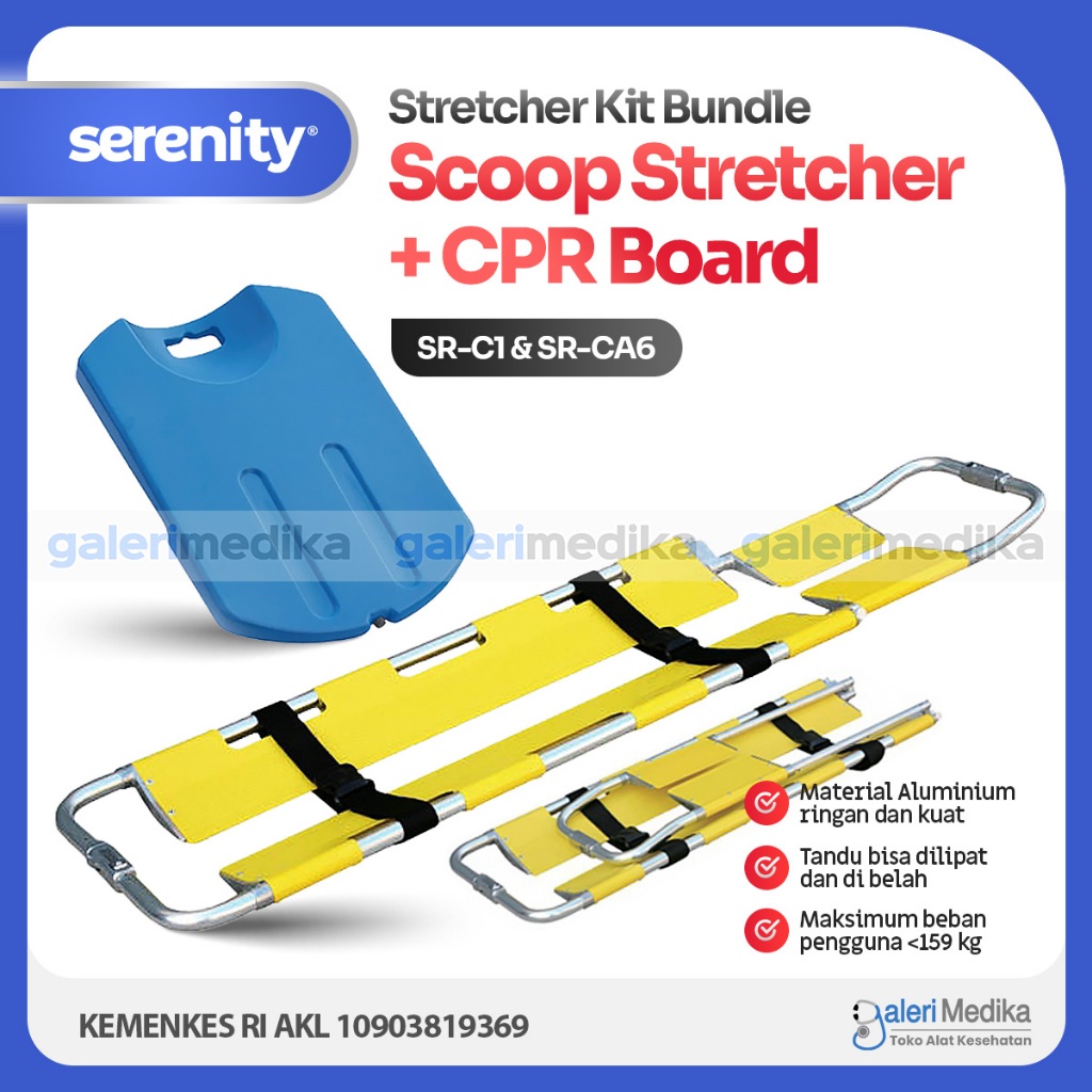 Jual Stretcher Kit Bundle Serenity Scoop Stretcher + CPR Board (SR-C1 ...