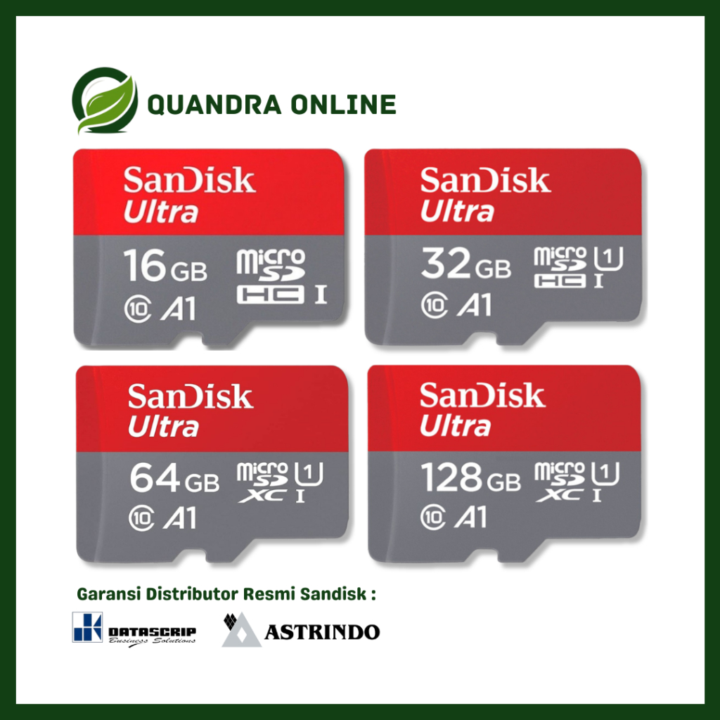 Jual MicroSD 16GB 32GB 64GB 128GB SanDisk Ultra A1 Class 10 Micro SD Memory Card - Garansi Resmi ...