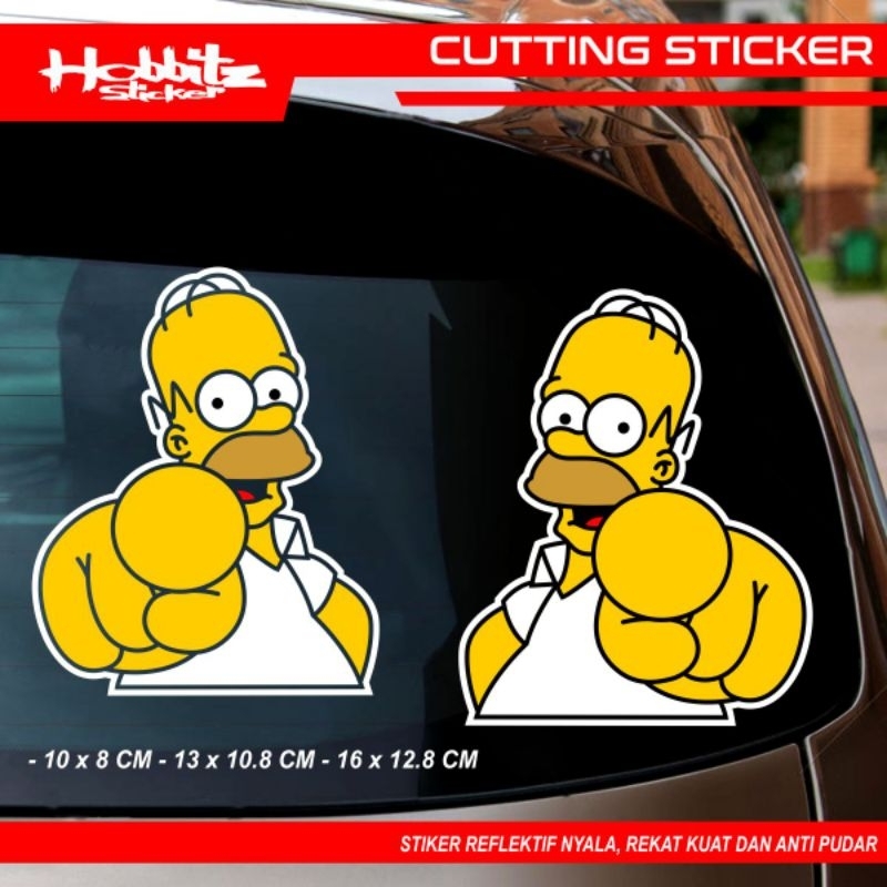 Jual STIKER CUTTING KARTUN AYAH SIMPSON TELUNJUK STIKER BODY KACA MOBIL ...