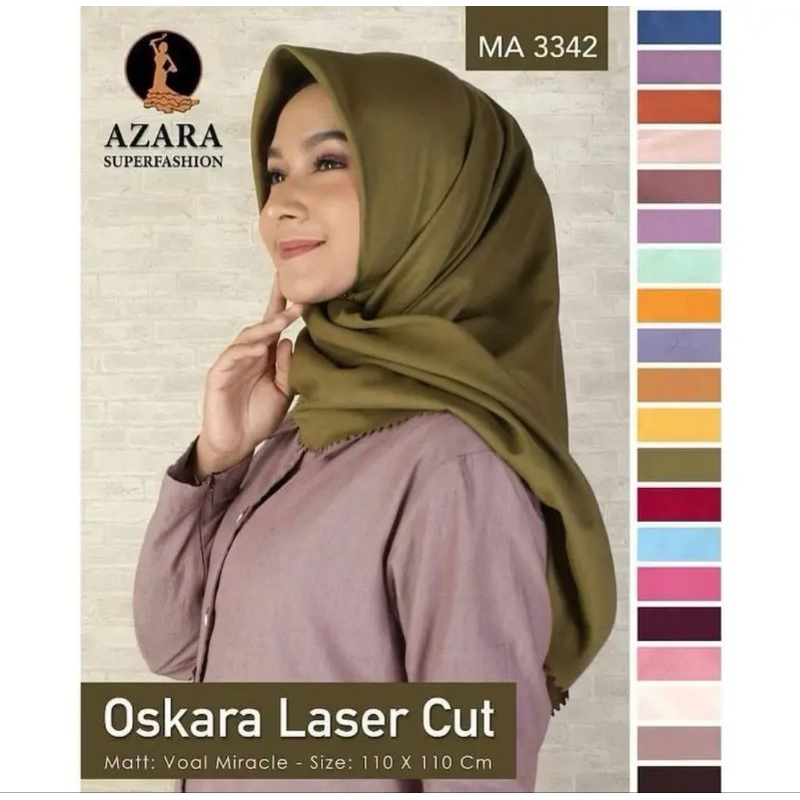 Jual Paket Hijab Oskara polos Lc 10 Pcs Cut Voal Premium Azara ...