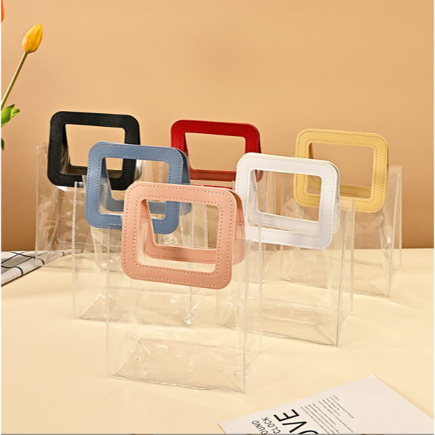 Jual TAS PLASTIK MIKA PVC TRANSPARENT SOUVENIR GIFT GOODIE BAG THICK ...