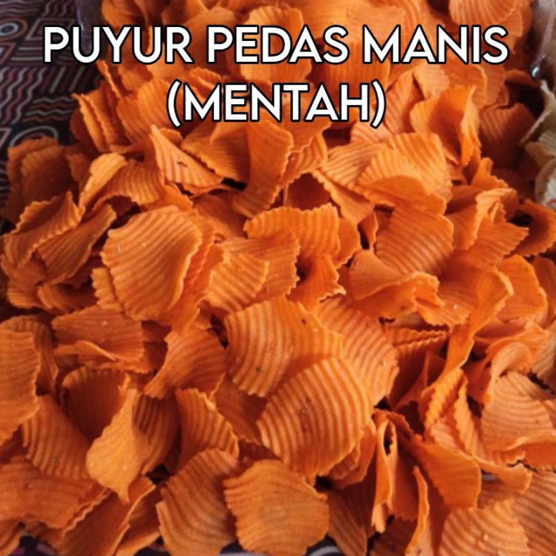 Jual (250 GR) KERUPUK KERIPIK PUYUR SINGKONG PEDAS MANIS MENTAH KHAS ...