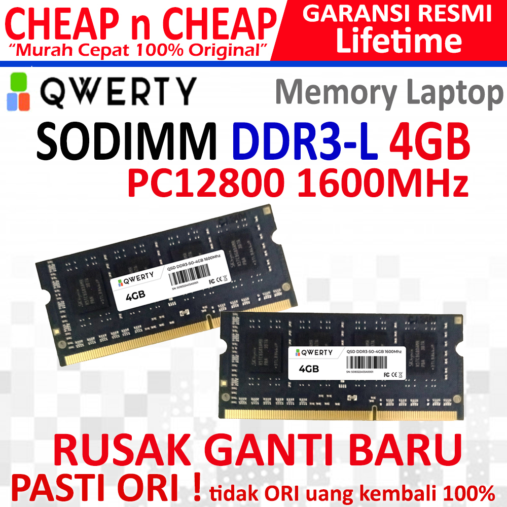 Jual Qwerty DDR3L 8GB 1600Mhz PC12800 Low Voltage RAM Laptop - Memory Sodimm Notebook AIO DDR3-L ...