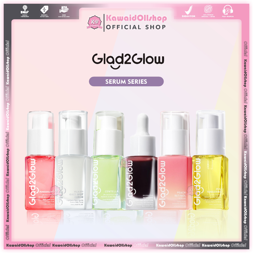 Jual Glad2Glow G2G Serum Series /Niacinamice/Symwhite 377/Centella ...
