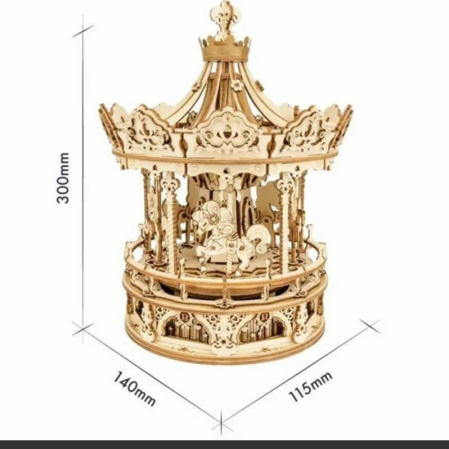 Jual Mechanical Music Box ROKR Romantic Carousel Real Rotation Music ...