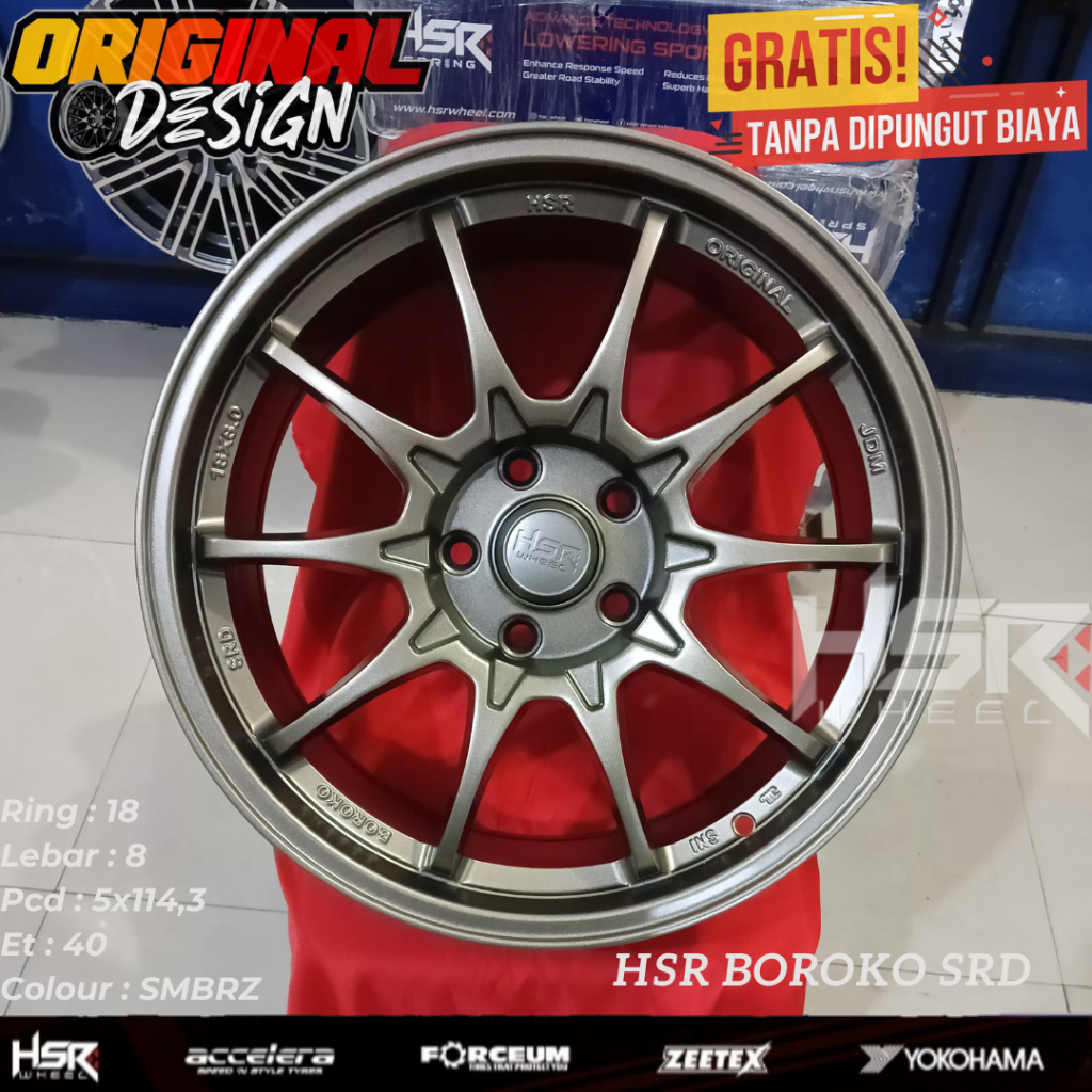 Jual Velg pelek mobil ring 18 HSR BOROKO SRD R18 Type ce28 Bisa untuk HRV, CRV, WRV, INNOVA ...