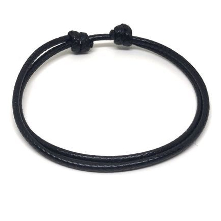 Jual Gelang Hitam Polos Pria Wanita Gelang Tali Hitam Korea 1.5mm ...