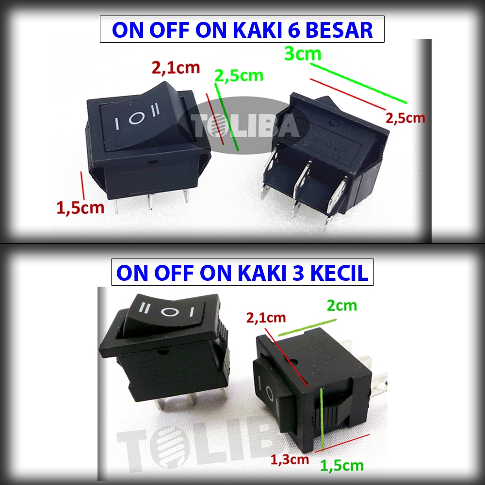 Jual rocker saklar switch on off on Kecil 3 pin 3 kaki / saklar switch ...